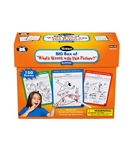 Super Duper Publications | Webber® Big Box of “What’s Wrong with This Picture?” Scenes | Critical Thinking Skills | Speech and Language Resource