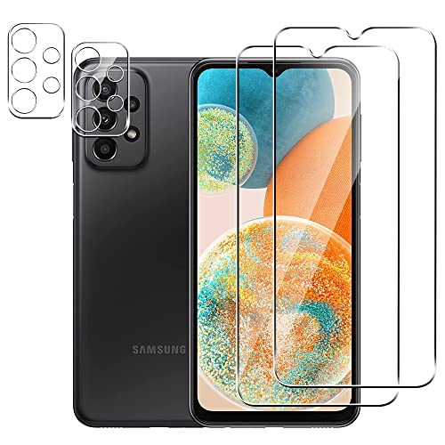 Suttkue for Samsung Galaxy A23 5G/4G Screen Protector with Camera Lens Protector, 9H Hardness Anti-Scratch Tempered Glass flim, Case Friendly, Anti-Fingerprint,Anti-Scratch (2+2 PACK)