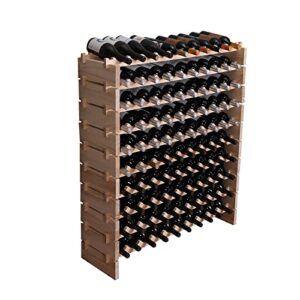 fdjamy wine rack cabinet freestanding for floor wooden stackable storage modular countertop wood wine holder (100bottle)