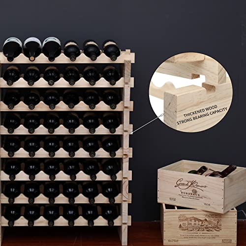 fdjamy Wine Rack Cabinet Freestanding for Floor Wooden Stackable Storage Modular countertop Wood Wine Holder (100bottle)