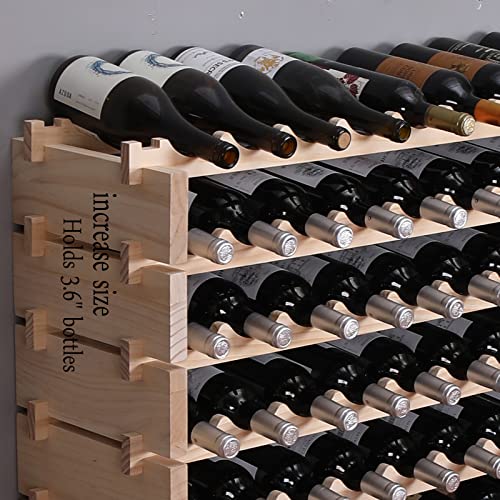 fdjamy Wine Rack Cabinet Freestanding for Floor Wooden Stackable Storage Modular countertop Wood Wine Holder (100bottle)