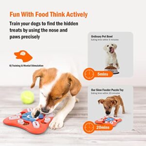 knitly Dog Puzzle Toys for IQ Training & Mental Enrichment, Interactive Dog Toys for Large Medium Small Dogs，Dog Treat Puzzle Dispensing Slow Feeder with Squeaky Design for Training & Fun Feeding