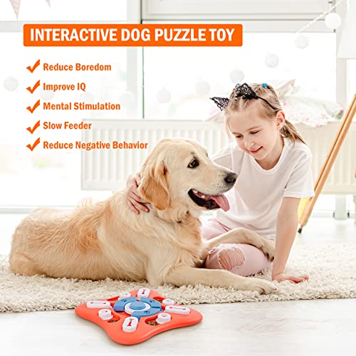 knitly Dog Puzzle Toys for IQ Training & Mental Enrichment, Interactive Dog Toys for Large Medium Small Dogs，Dog Treat Puzzle Dispensing Slow Feeder with Squeaky Design for Training & Fun Feeding