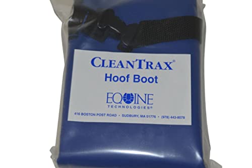 CleanTrax Hoof Soaking Kit for Horses - Hoof Soaking Boot, CleanTrax Equine Hoof Cleanser, Storage Bag with a Horse Shaped Bottle Opener.