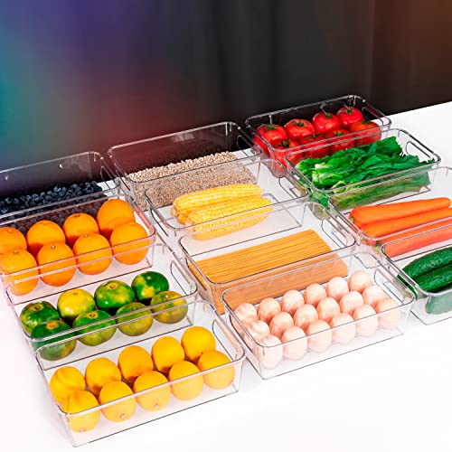 Freezer Organizer Storage Bins, Pantry Storage Fridge Organizer Storage Bins and Cabinet Organizers for Bath Kitchen and Dresser (8)