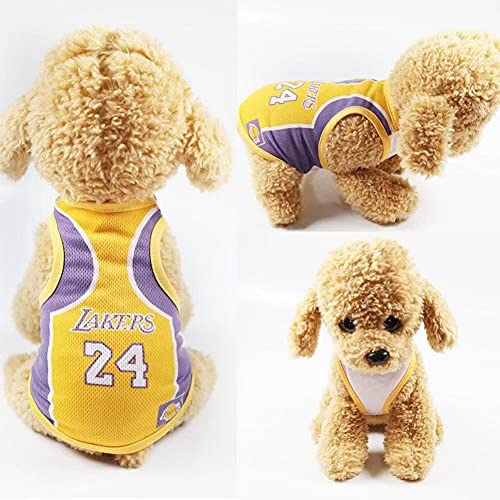 SHENGDA Dog Clothes Pet T-Shirt,Dog Vest Basketball Jersey Cool, Dog Summer Apparel Puppy Pet Cat Clothes 4-Pack C03-5XLarge Multicolor