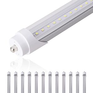 aqiquut led shop light, led garage light,8ft fa8 44w t8 6000k 5400lm clear cover,for garage warehouse workbench workshop,12-pack