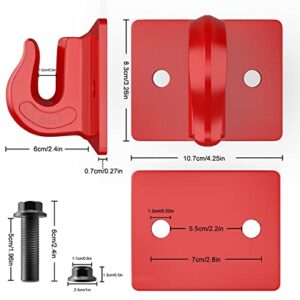 IMAYCC Enhanced Tractor Bucket Hooks 3/8" (2 Pack),Heavy Duty Tow Hook Grab Hooks for Tractor Bucket,G70 Forged Steel Bolt Hook Work for Rv,Utv,Truck Tractor Bucket Accessories Max 15,000 lbs,Red