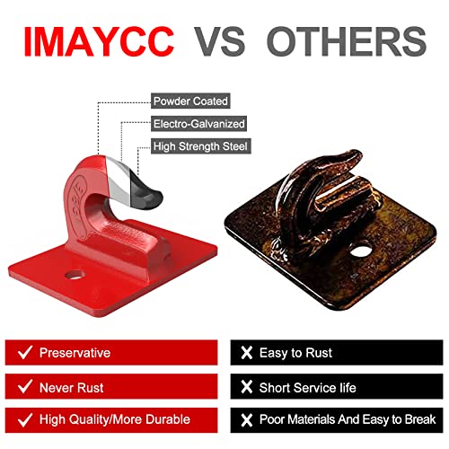 IMAYCC Enhanced Tractor Bucket Hooks 3/8" (2 Pack),Heavy Duty Tow Hook Grab Hooks for Tractor Bucket,G70 Forged Steel Bolt Hook Work for Rv,Utv,Truck Tractor Bucket Accessories Max 15,000 lbs,Red