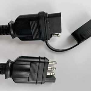 4 Pin Trailer Plug Play Extender Wiring Extension Harness 4 Way Male and Female Wiring Harness Adapter Coiled Extension Wiring Cable 28"