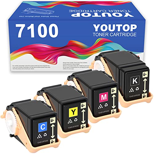 YOUTOP Remanufactured 4PK 106R02605 106R02601 106R02600 106R02599 Toner Cartridge Replacement for Xerox Phaser 7100