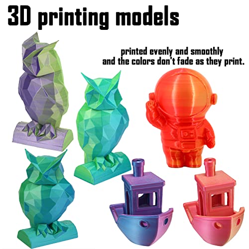 PLA 3D Filament , DB PLA Filament 1.75mm Accuracy +/- 0.03 mm Fit Most FDM Printer，3 Colors in 1 Dual Color Co-Extrusion 3D Filament 1kg Filament (2.2lbs)