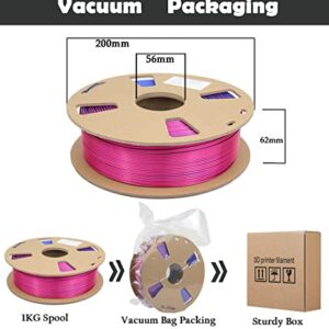 PLA 3D Filament , DB PLA Filament 1.75mm Accuracy +/- 0.03 mm Fit Most FDM Printer，3 Colors in 1 Dual Color Co-Extrusion 3D Filament 1kg Filament (2.2lbs)