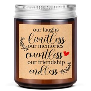 lavender scented candles -our laughs limitless -friendship gifts for women best friend -christmas,graduation,birthday gifts for female leaving - bestie going away gift for friend farewell