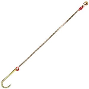 VEVOR J Hook Chain, 5/16 in x 10 ft Tow Chain Bridle, Grade 80 J Hook Transport Chain, 9260 Lbs Break Strength with J Hook & Grab Hook, Tow Hooks for Trucks, Heavy Duty J Hook and Chain Shorteners