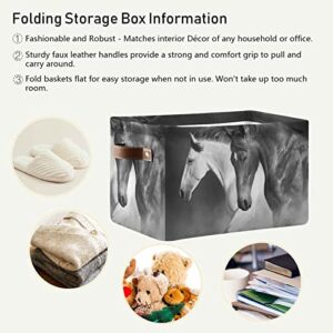 xigua Horse Storage Basket Storage Bin Organizer Basket, Foldable Rectangular Storage Box with Handles for Home Office