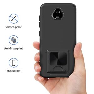 Nijiadi Compatible with SCHOK Volt SV55 (SV55216) Phone Case with Tempered Glass Screen Protector, Soft Silicone with Kickstand Shockproof Protective Case Cover for SCHOK Volt SV55 - Black