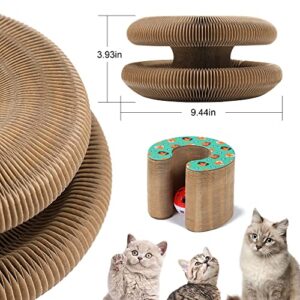 PetHse Magic Organ Cat Scratching Board, Interactive Scratch Pad Cat Toy with Toy Bell Ball