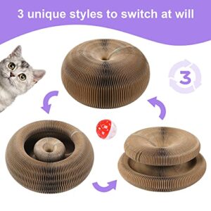 PetHse Magic Organ Cat Scratching Board, Interactive Scratch Pad Cat Toy with Toy Bell Ball