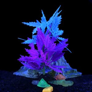 LPFLASAT Fish Tank Decorations Aquarium Decorations Fish Tank Accessories Aquarium Decor Fish Tank Decor Aquarium ANK Glow Decorations Fish Tank Glow Plants Aquarium 1Pieces (Purple)