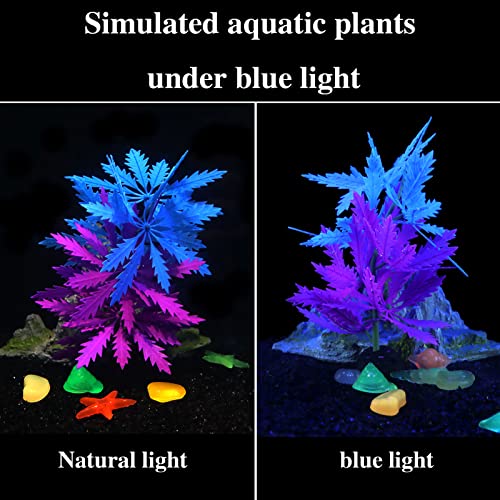 LPFLASAT Fish Tank Decorations Aquarium Decorations Fish Tank Accessories Aquarium Decor Fish Tank Decor Aquarium ANK Glow Decorations Fish Tank Glow Plants Aquarium 1Pieces (Purple)