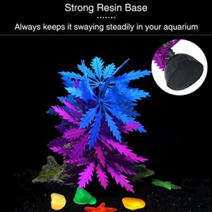 LPFLASAT Fish Tank Decorations Aquarium Decorations Fish Tank Accessories Aquarium Decor Fish Tank Decor Aquarium ANK Glow Decorations Fish Tank Glow Plants Aquarium 1Pieces (Purple)