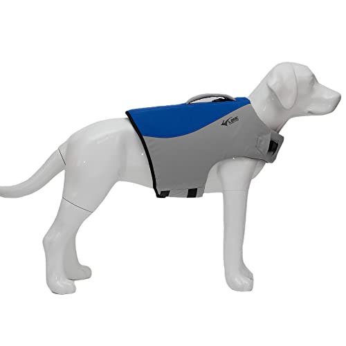 Dog Life Jacket, Sport Style Dog Float Coat with Excellent Buoyancy, Stylish Dog Swimming Safety Vest with Rescue Handle for Small Medium Large Dogs Blue L