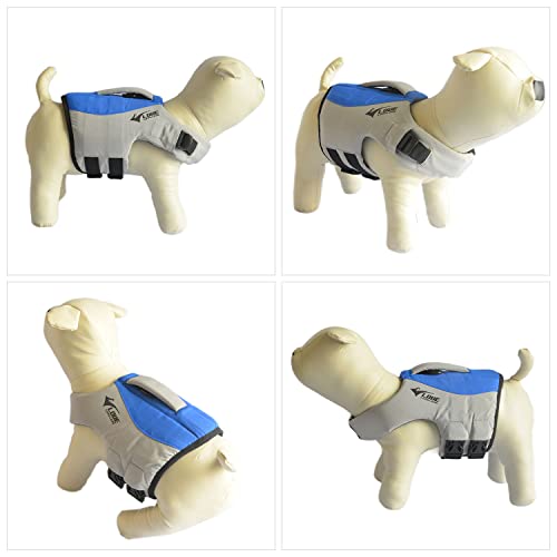 Dog Life Jacket, Sport Style Dog Float Coat with Excellent Buoyancy, Stylish Dog Swimming Safety Vest with Rescue Handle for Small Medium Large Dogs Blue L