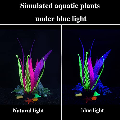 LPFLASAT Fish Tank Decorations Aquarium Decorations Fish Tank Accessories Aquarium Decor Fish Tank Decor Aquarium Decorations Fish Tank Glow Plants Aquarium 1Pieces (B)