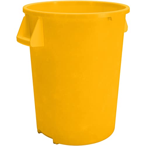 Carlisle FoodService Products Bronco Round Waste Bin Trash Container 20 Gallon - Yellow - Pack of 1