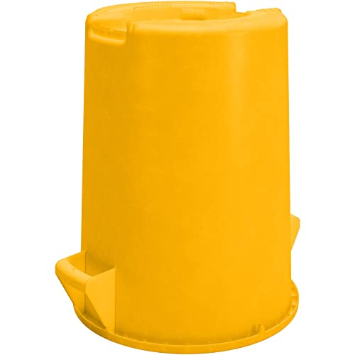 Carlisle FoodService Products Bronco Round Waste Bin Trash Container 20 Gallon - Yellow - Pack of 1