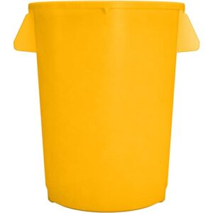 Carlisle FoodService Products Bronco Round Waste Bin Trash Container 20 Gallon - Yellow - Pack of 1