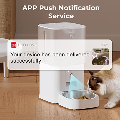 ABRCT Automatic Cat Feeders with Visible Food Bowl, 6L Camera Pet Dry Food Dispenser, Auto Notification of Pet's Meal Picture and Video Live, Easy APP-Controlled Timed Dog Feeder