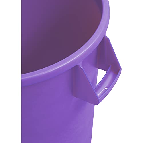 Carlisle FoodService Products Bronco Purple 32 Gallon Round Waste Bin Trash Container - 84103289 - Pack of 4