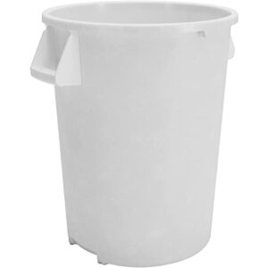 carlisle foodservice products bronco white 20 gallon round waste bin trash container - 84102002 - pack of 6