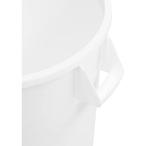 Carlisle FoodService Products Bronco White 20 Gallon Round Waste Bin Trash Container - 84102002 - Pack of 6