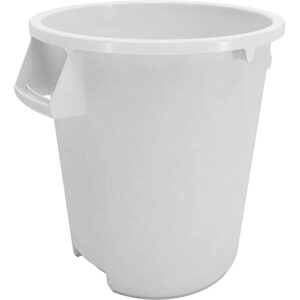 carlisle foodservice products bronco white 10 gallon round waste bin trash container - 84101002 - pack of 6