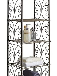 Kings Brand Furniture - 5 Tier Bathroom Storage Shelf Unit, Free-Standing Metal Rack Shelving for Kitchen, Living Room, Hallway, Pewter