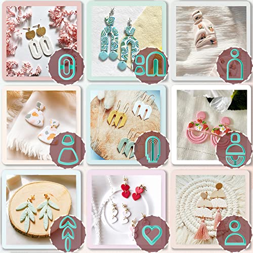 TAINSKY Polymer Clay Cutters Set, 25 Shapes Clay Earring Cutters with 145 Earrings Accessories for Polymer Clay Jewelry Making