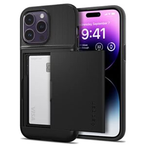 spigen slim armor cs designed for iphone 14 pro max case (2022) - black