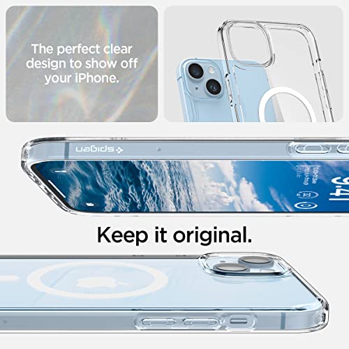 Spigen Ultra Hybrid (MagFit) [Anti-Yellowing Technology] Designed for iPhone 14 Case (2022) - White