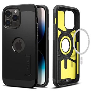 spigen tough armor (magfit) compatible with magsafe designed for iphone 14 pro max case (2022) - black