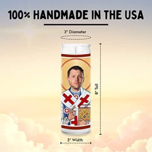 Josh Celebrity Prayer Candle - Funny Saint Candle - Pop Culture Sports Prayer Votive - 100% Handmade in USA - Novelty Football Gift