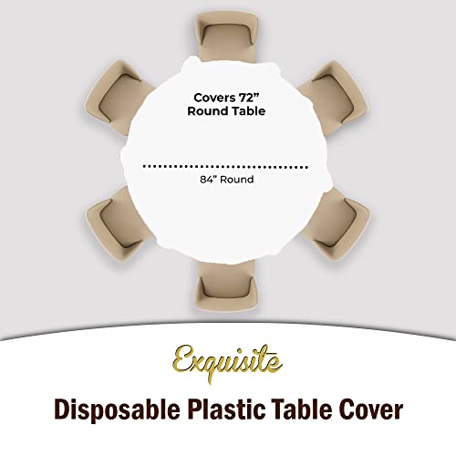 Exquisite 12-Pack - Premium Plastic Tablecloth 84 Inch Round Table Cover - Checkered