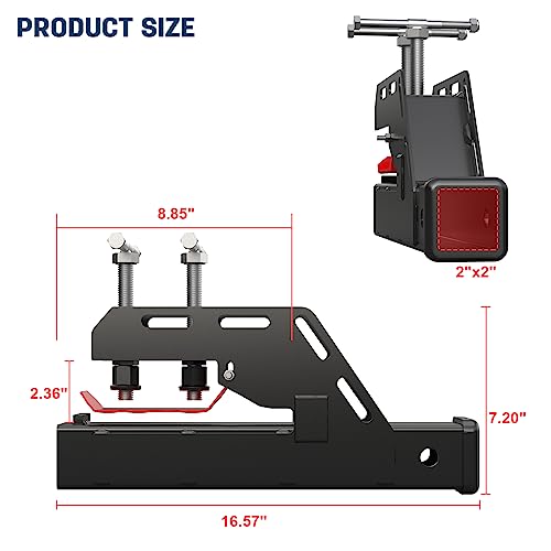 MAHLER GATES 2023 New Upgraded Tractor Clamp on Trailer Hitch, Clamp-on Tractor Bucket Hitch 2" Ball Mount Receiver Adapter for Kubota Tractor Bucket, Black Bucket Trailer Hitch Attachment Accessories