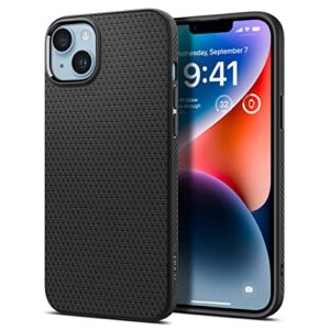 spigen liquid air armor designed for iphone 14 case (2022) - matte black