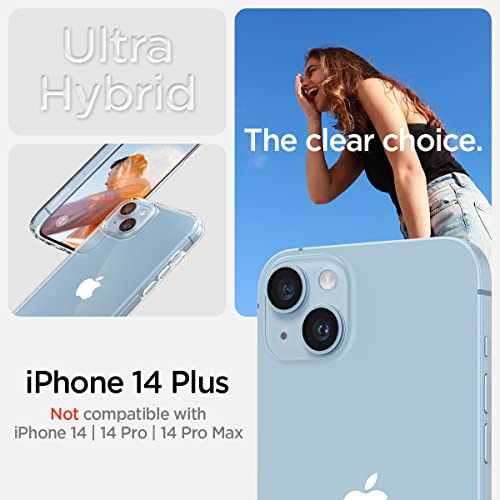 Spigen Ultra Hybrid [Anti-Yellowing Technology] Designed for iPhone 14 Plus Case (2022) - Crystal Clear