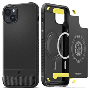 spigen rugged armor (magfit) [extreme protection tech] designed for iphone 14 case (2022) - matte black