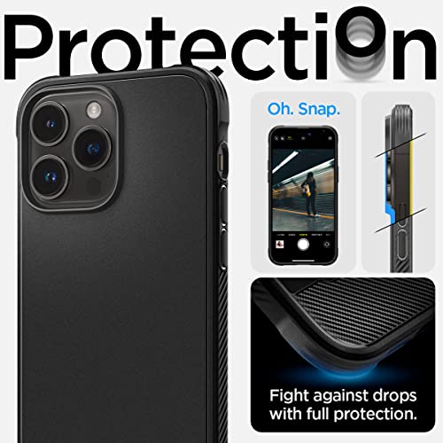 Spigen Rugged Armor (MagFit) Compatible with MagSafe Designed for iPhone 14 Pro Case (2022) - Matte Black