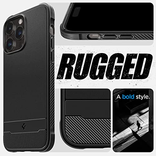 Spigen Rugged Armor (MagFit) Compatible with MagSafe Designed for iPhone 14 Pro Case (2022) - Matte Black